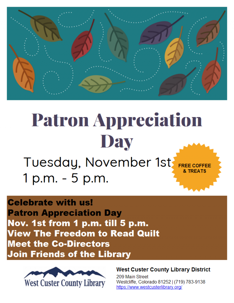 Patron Appreciation Day at the Library | West Custer County Library ...