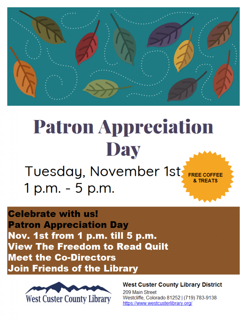 Patron Appreciation Day at the Library | West Custer County Library District