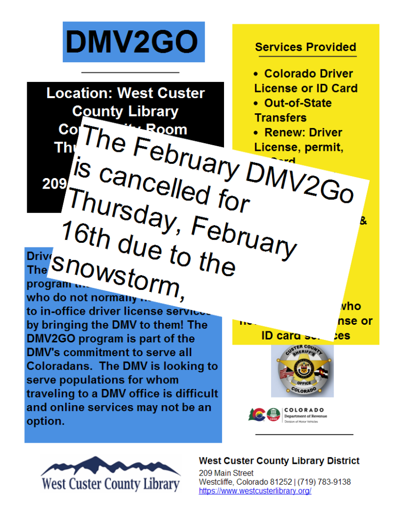 DMV2GO | West Custer County Library District