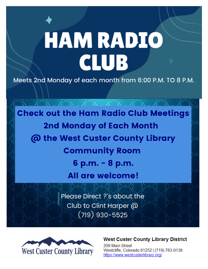Ham Radio Club Meetings | West Custer County Library District