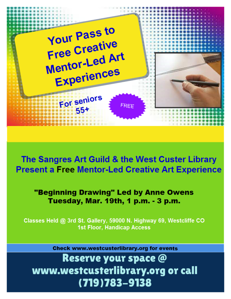 Free 55+ Creative Art Experience “Beginning Drawing” | West Custer ...
