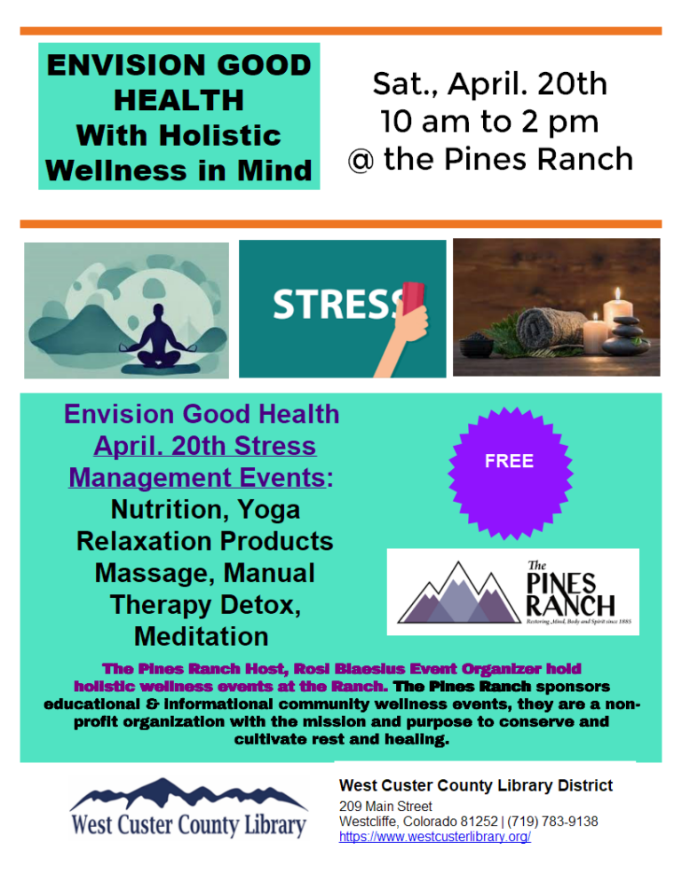 Free “Envision Good Health” Stress Management Events at the Pines Ranch ...