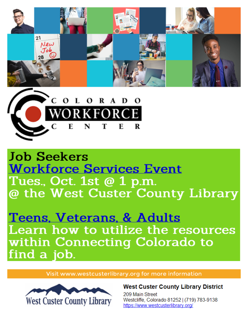 Job Seekers Workforce Services At-A-Glance | West Custer County Library District